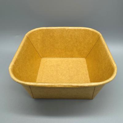 Китай Одноразовая емкость для пищи биоразлагаемая для удаления быстрого питания Kraft Paper Салатная чаша с крышками продается