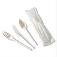 China Eco-Friendly PLA Tableware Disposable Customized Logo CPLA Biodegradable Cutlery Set for sale