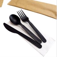 China Eco-Friendly PLA Tableware Disposable Customized Logo CPLA Biodegradable Cutlery Set for sale