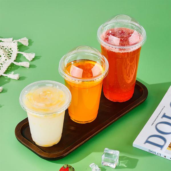 Eco Friendly Disposable Plastic Cup Compostable Biodegradable Clear PLA PET PP Plastic Cup With Lid