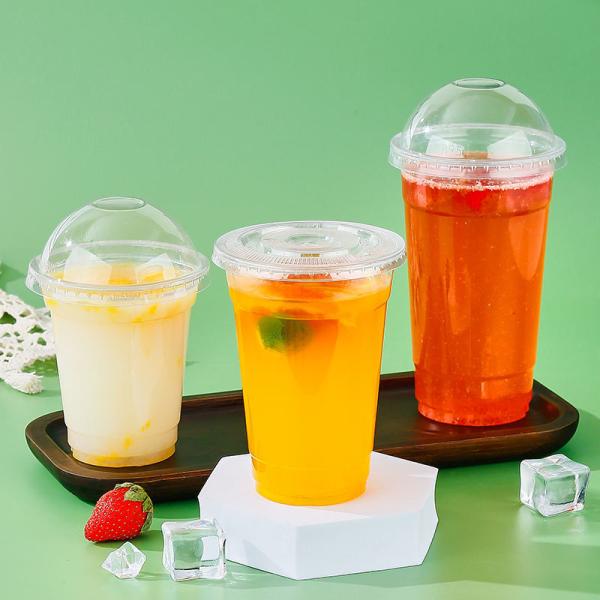 Eco Friendly Disposable Plastic Cup Compostable Biodegradable Clear PLA PET PP Plastic Cup With Lid