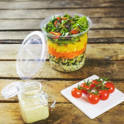 China Persoonlijke PLA-saladekop Compostabel Doorzichtig Helder Koud Bevroren Voedsel Verpakking PLA-bekers Met Deksel Te koop