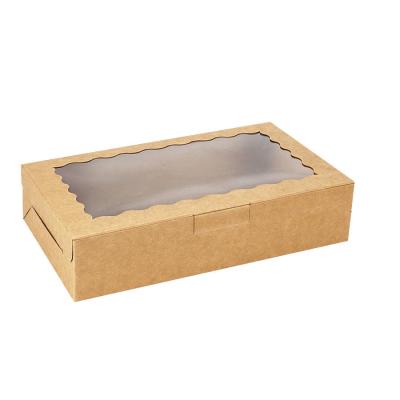 China Kraft Biscuit Box With Clear Window Small Cookie Box Container for Dessert Pastry Candy Packaging for sale