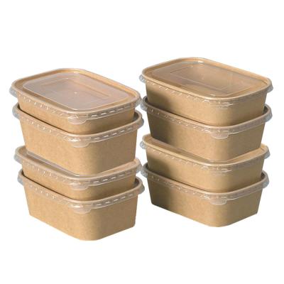 中国 エコフレンドリーパッケージング スクエア サラダ ボウル 蓋付き紙食品容器 販売のため