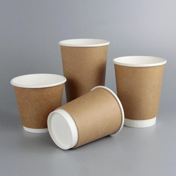 Quality Custom Logo Printed Double Layer Bio-Degradable Paper Cups Single Round Cups for Coffee for sale