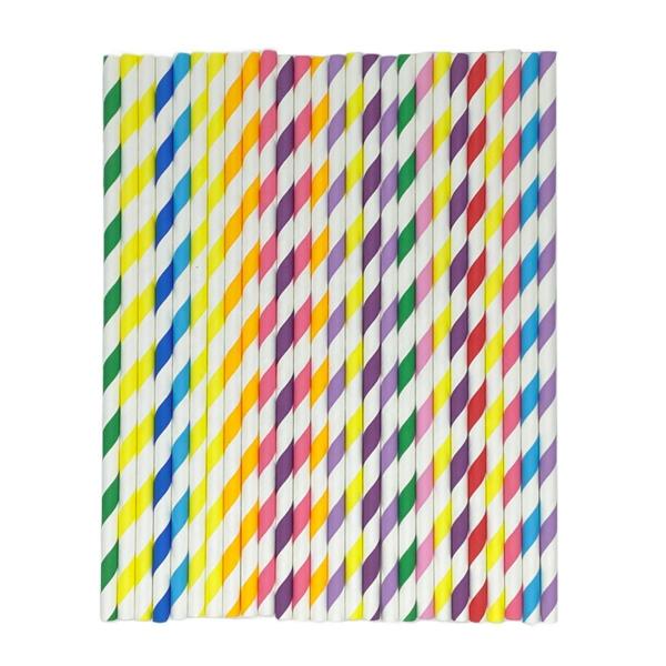 Eco Friendly Drinking Straw Tubes Cocktail Paper Jumbo Straw Sharp End for Party Bubble Boba Tea Drinks