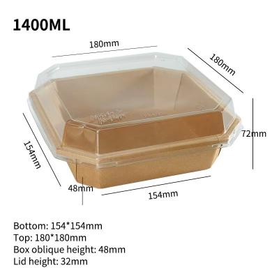 China Custom Printer Kraft Paper Oval Bowls Paper Disposable Bowls 26oz Paper Kraft Bowls With Lids for sale