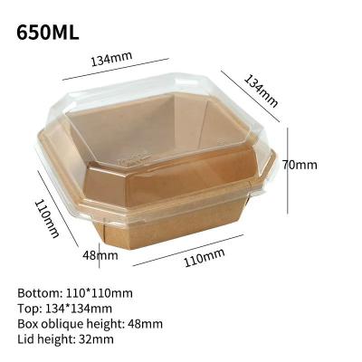 China Custom Printer Kraft Paper Oval Bowls Paper Disposable Bowls 26oz Paper Kraft Bowls With Lids for sale