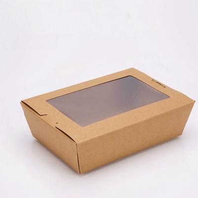 Китай Экологически чистая коробка для еды на вынос с окном из крафт-бумаги. 100% биоразлагаемая и экологичная. продается