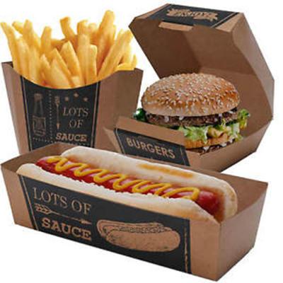 China New Style Custom Sized Burger Packing Box Food Grade Printed Corrugated Kraft Paperboard Matt Lamination for Hamburg Packaging for sale