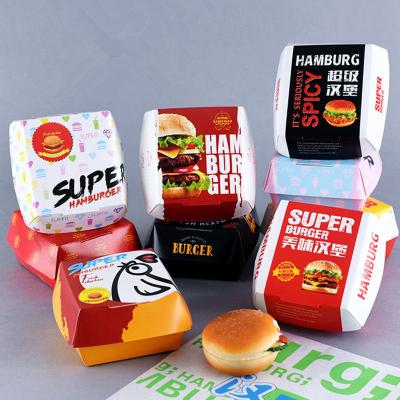 Cina Scatola per hamburger personalizzata di nuova concezione, stampata per alimenti, in cartone ondulato Kraft, con laminazione opaca per l'imballaggio di hamburger in vendita