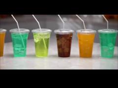 Disposable Plastic PET Cups with Lids Smoothie Milk Shake Cups Clear Disposable PET Plastic Cup for Boba Milk Tea
