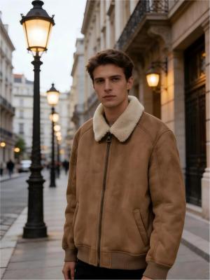 China Composite Material Bomber Jacket with Adhesive Bonding and Ribbed Cuffs for Tailored Warm Fit for sale