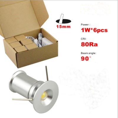 China 6pcs 1W recessed Mini LED light lamp decorate wall panel Spotlight Driver+wire Kit for sale