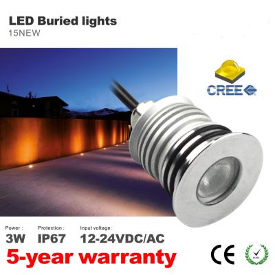 China 3W Mini LED Buried Light CREE XBD IP67 Recessed swimming pool LED underground lamps for sale