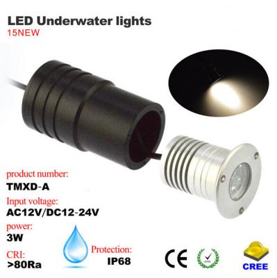 China Outdoor Waterproof IP68 Landscape LED underwater lights 3W Poor Fountains light for sale