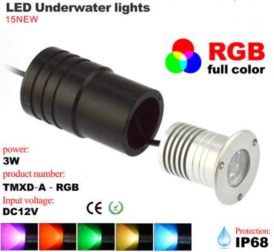 China 3W LED Underwater light RGB Waterproof IP68 Landscape Poor Fountain light Spotlight for sale