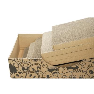 China Multi Cat Resting Box Convenient Disposable Cat Litter Tray with Scratching Cardboard for sale