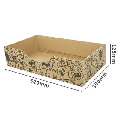 China Multi Cat Resting Box Convenient Disposable Cat Litter Tray with Scratching Cardboard for sale
