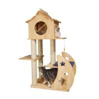 China Transform Your Cattery with this Wood Cat Cradle Bed and Sisal Scratch Posts for sale