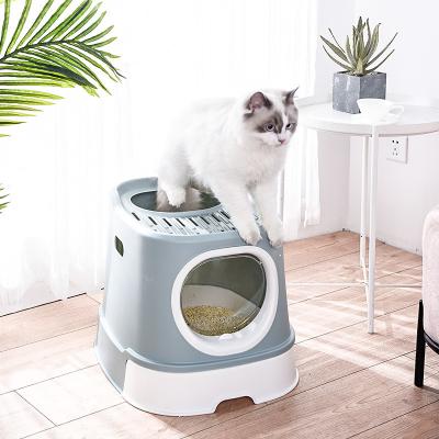 China One-way Cat Litter Box with Drawer and Free Scoop PP/PS Material 52.0*42.0*39.5cm for sale