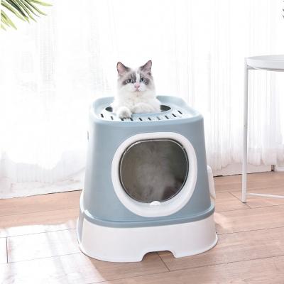 China One-way Cat Litter Box with Drawer and Free Scoop PP/PS Material 52.0*42.0*39.5cm for sale