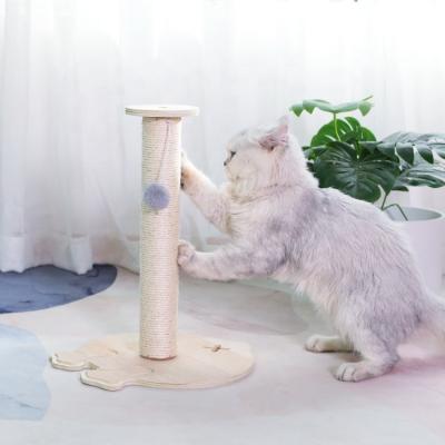 China Stylish Sisal Wood Cat Scratching Post for Small Cats Includes Plush Toy Ball and Star Bottom for sale