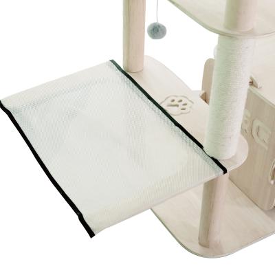 China Commercial E-commerce Stores Cat Tree Wood Sisal Multilayer Cat Scratch Tree with Cat Bed for sale