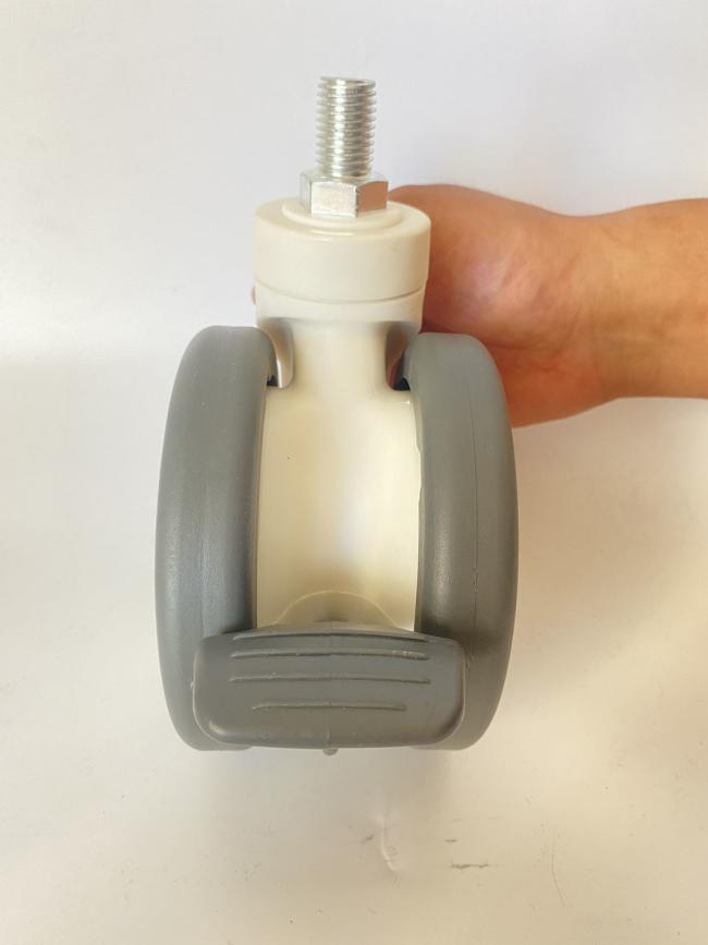 100mm Hospital Bed PU Threaded Stem Swivel Medical Caster