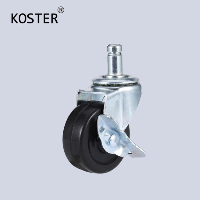 1in 1.5in 2in 2.5in Light Duty Furniture Rubber Black Swivel Caster