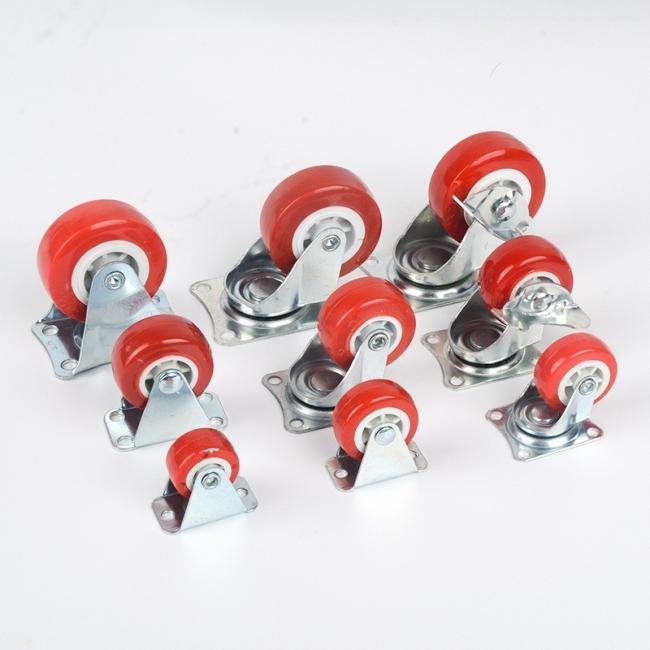 80kg Red Wheel 1inch 2inch 3inch Furniture Plastic Red Swivel Caster