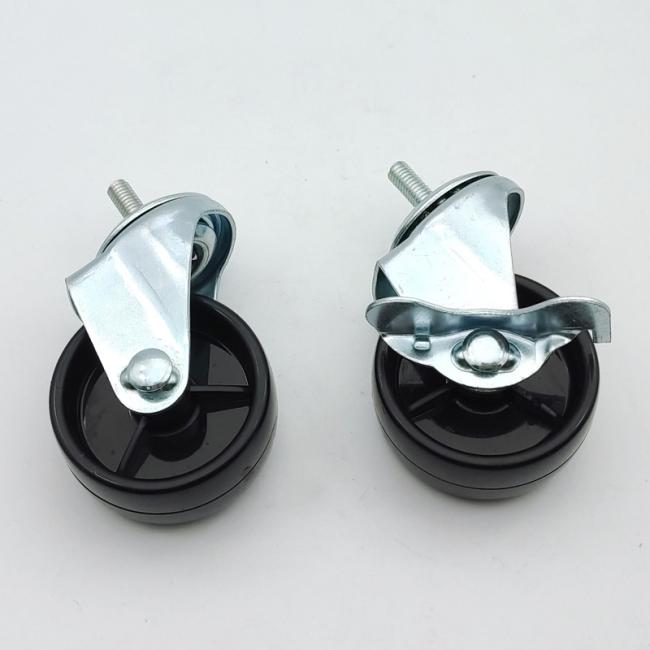 Light Duty 1inch to 3inch Furniture PP Black Swivel Caster Wheel