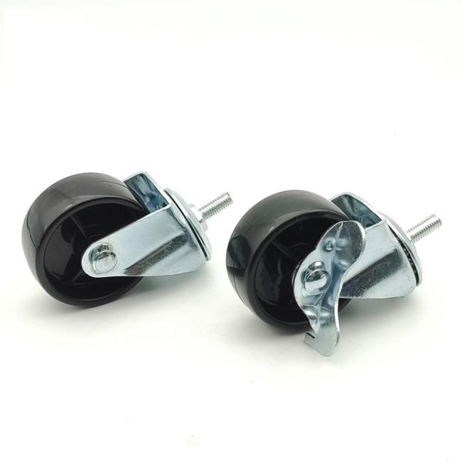 Light Duty 1inch to 3inch Furniture PP Black Swivel Caster Wheel