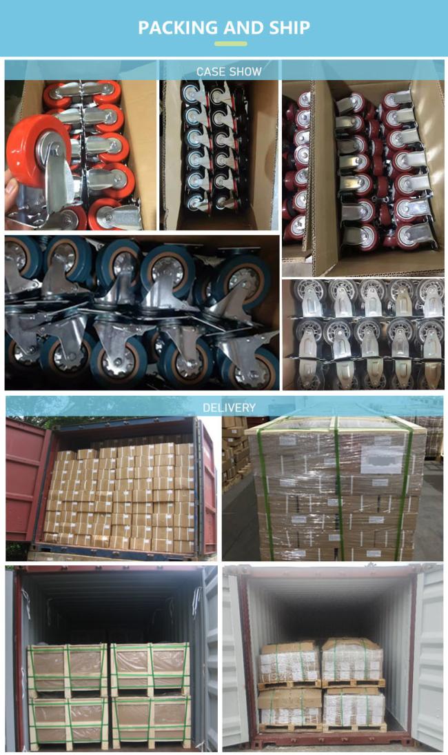 Heavy Duty Industry Nylon PU PVC Rubber Iron Casters with Wheels