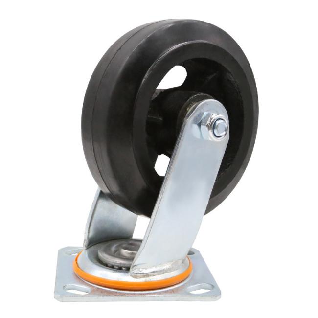 6in 8in Heavy Duty Black Rubber Caster Wheel