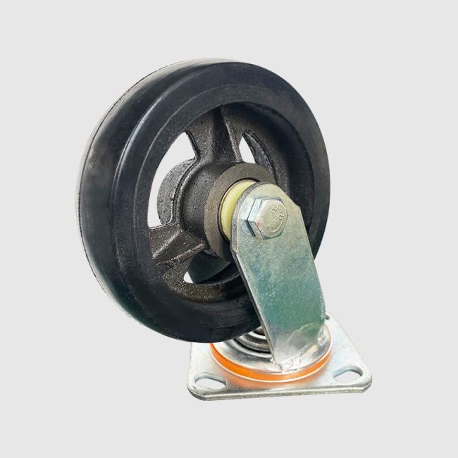 6in 8in Heavy Duty Black Rubber Caster Wheel