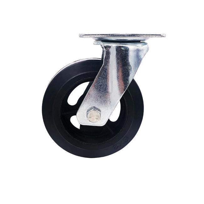 6in 8in Heavy Duty Black Rubber Caster Wheel