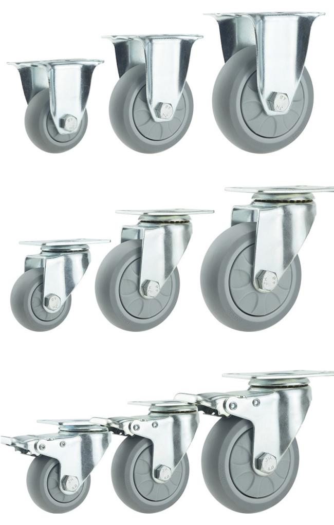Load 130kg 5inch Swivel with Lock TPR Wheel Medium Duty Caster