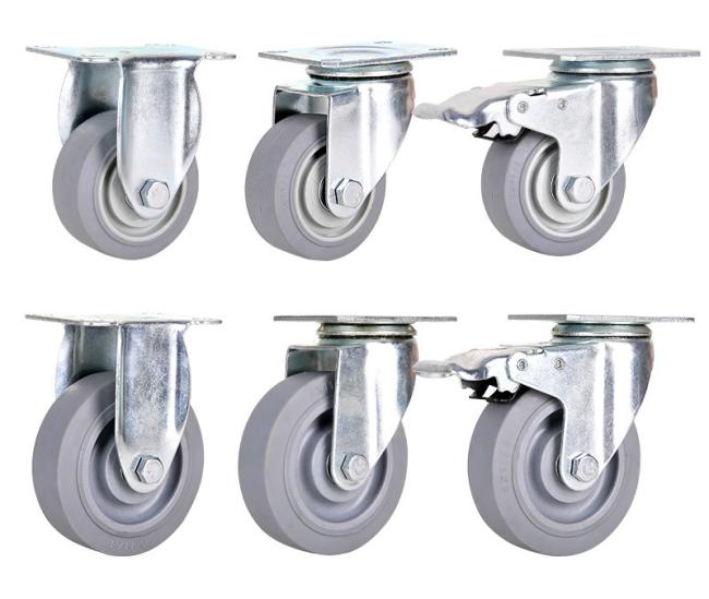 Load 130kg 5inch Swivel with Lock TPR Wheel Medium Duty Caster