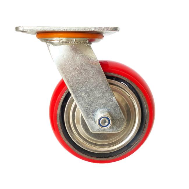 Heavy Duty Red PU Wheel Rion Core Caster Wheel