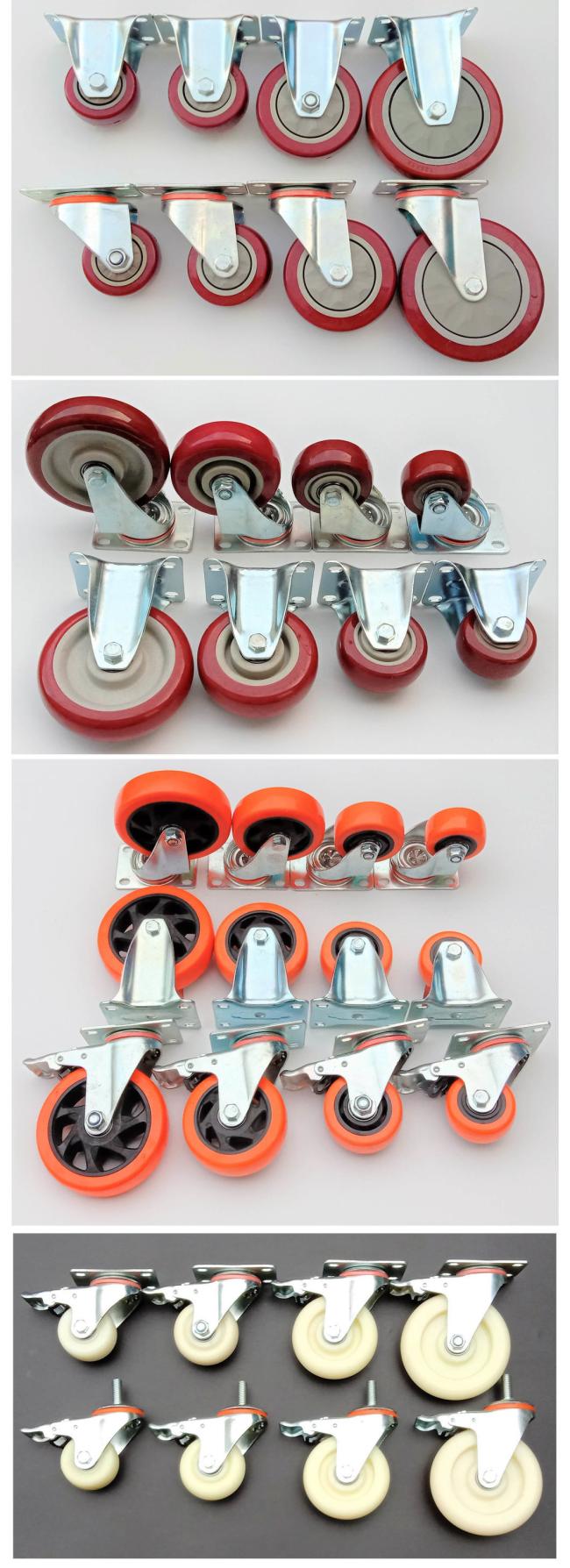 Hreaded Stem Caster Wheel 2.5" Diameter Heavy Duty Adjustable Casters