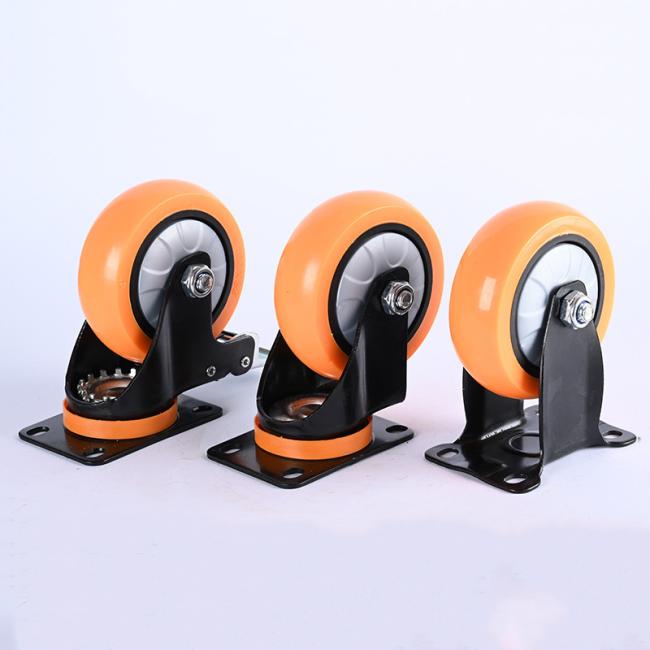 Hot Popular Sales Type-High Quality Used for Chair/Furniture/Industrial Caster Wheel of PU/Rubber Material Swivel Caster with Brake
