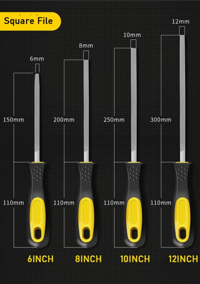6PCS Carbon Steel File Set with Plastic Carrying Case