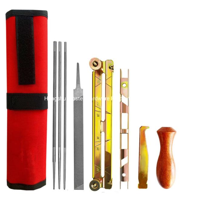 10PCS/Set Chainsaw Sharpening Filing Kit 5.2mm File Fits For3/8 PRO Chain Chainsaw Sharpener