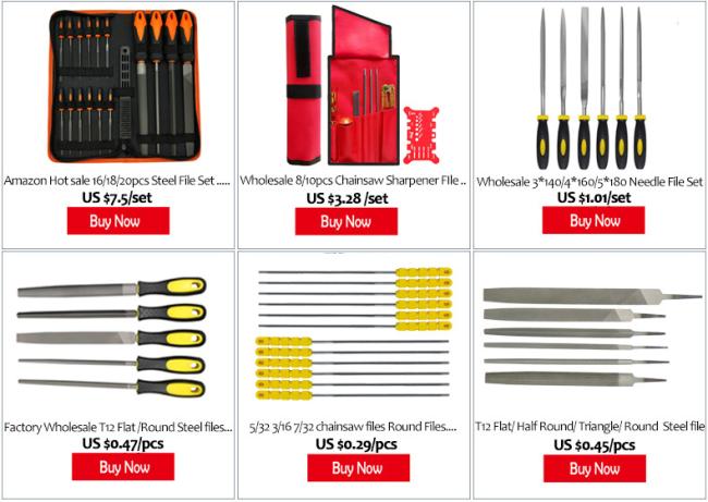 19PCS DIY Wooden Hand Tool Flat File Kit Steel File Set with Carrying Case