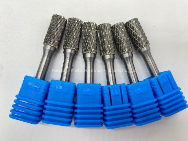 6mm 1/4inch Shank Diameter Double Cut Solid Cutting Tools Grinding Cutter Cylinder Shape Burs Tungsten Rotary Carbide Burr