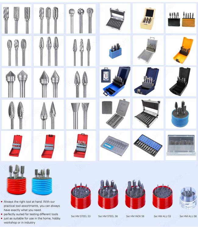 6mm 1/4inch Shank Diameter Double Cut Solid Cutting Tools Grinding Cutter Cylinder Shape Burs Tungsten Rotary Carbide Burr