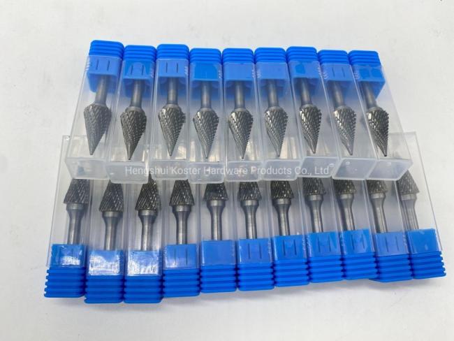 6mm Shank Diameter Double Cut Tree Shape with Radius End Cylinder Shape with Radius End Tungsten Rotary Carbide Burr
