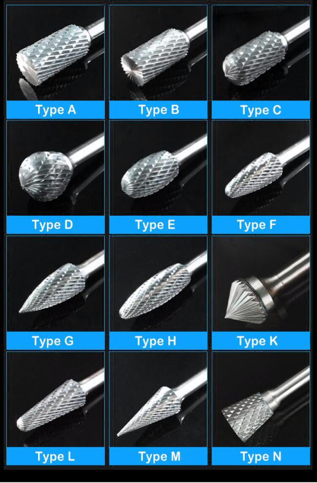6mm Shank Cylinder Ball Nose Tungsten Carbide Rotary Files Burr Deburring Tool Carbide Burrs Tungsten