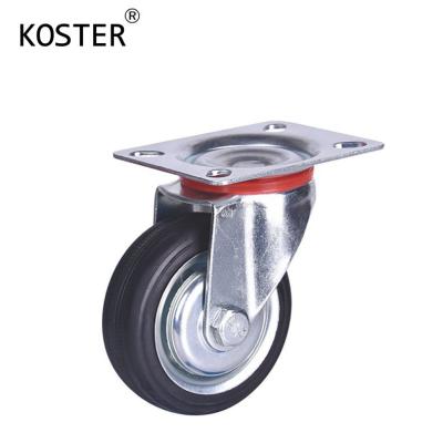 China Personalização 3 polegadas 4 polegadas 5 polegadas Negro de borracha indústria de móveis Trolley Barrow Castor à venda